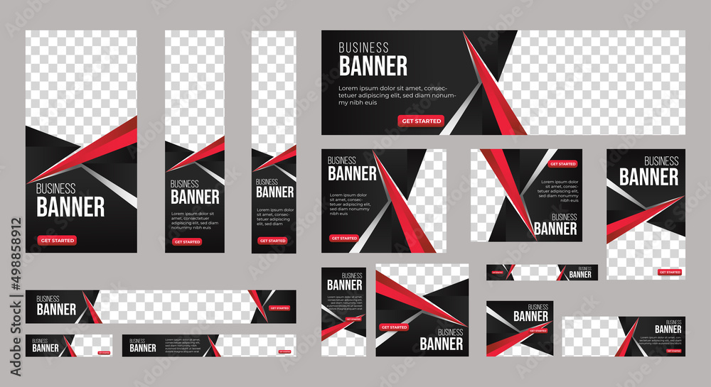 Business banner design web template Set, Horizontal header web banner ...