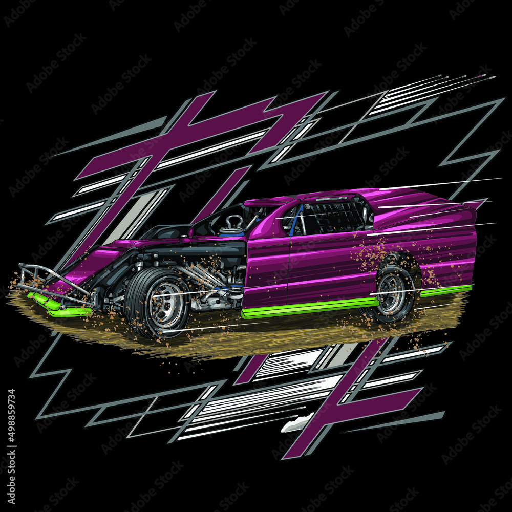 dirt race isolated on black background for poster, t-shirt print ...