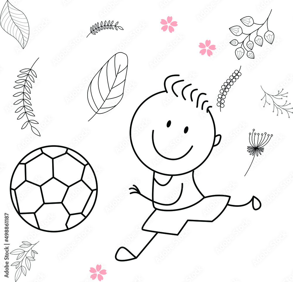cartoon activity illustration of a smiling child for children's ...