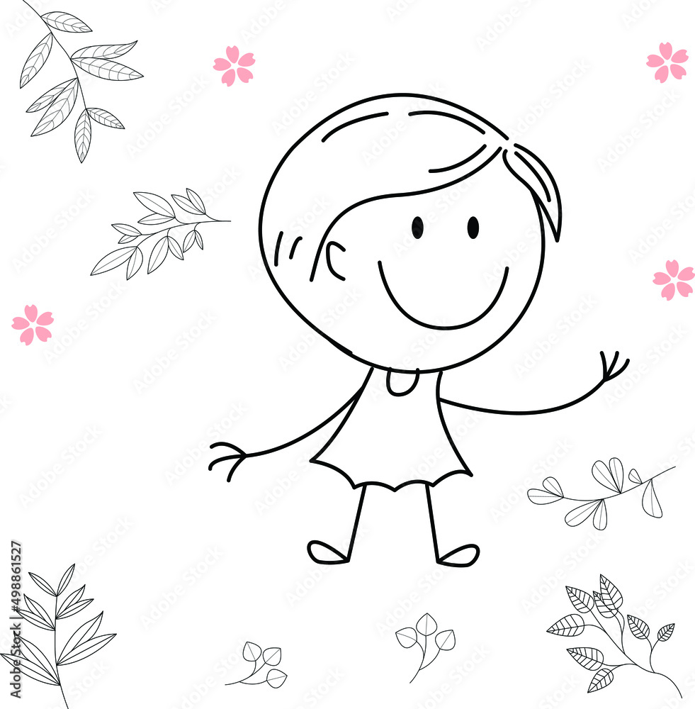 cartoon activity illustration of a smiling child for children's ...