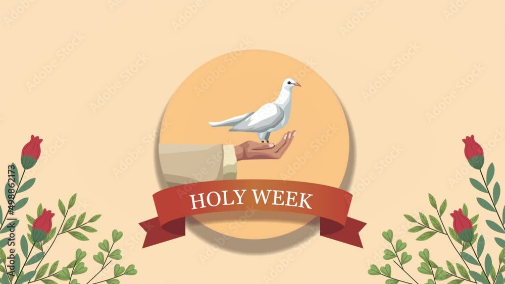 holy week lettering animation with hand and dove Stock Video | Adobe Stock