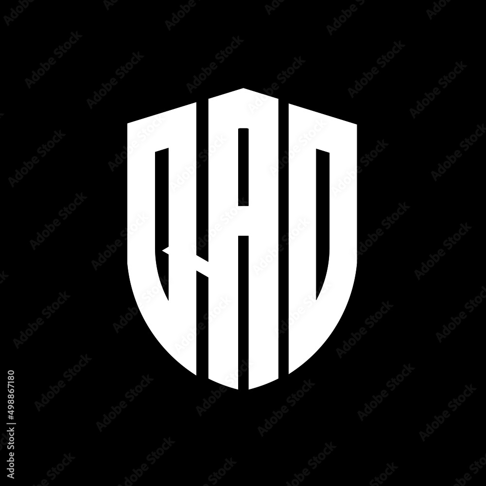 QAD letter logo design. QAD modern letter logo with black background ...