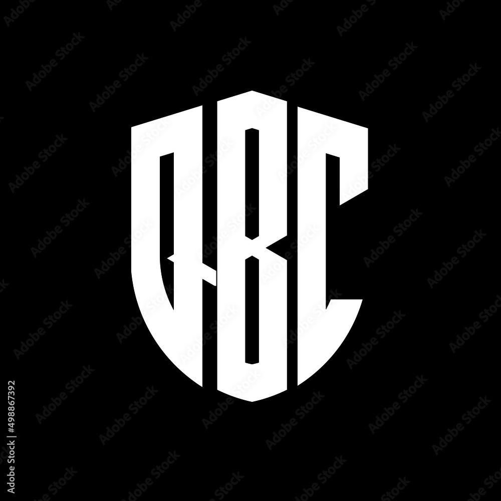 QBC letter logo design. QBC modern letter logo with black background ...