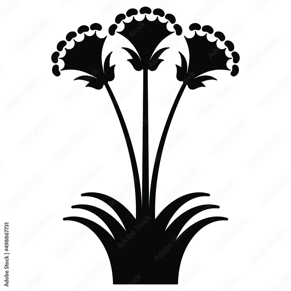 Blooming flower. Papyrus plant. Lily blossom. Ancient Minoan floral ...