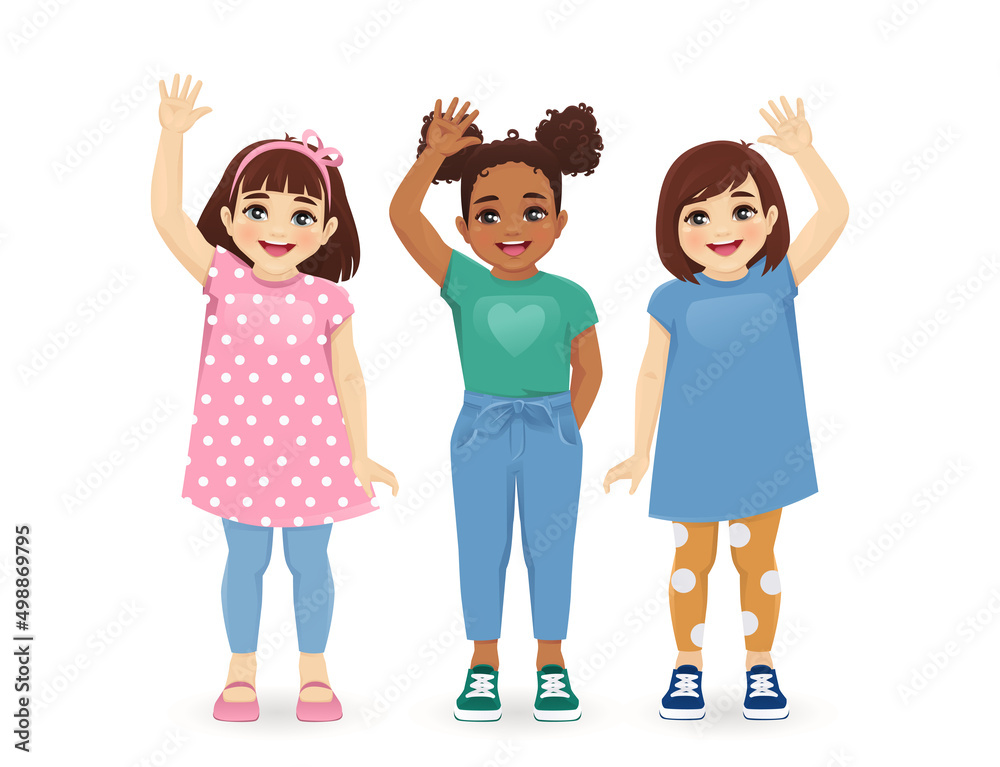 Three Friends Clipart Kids