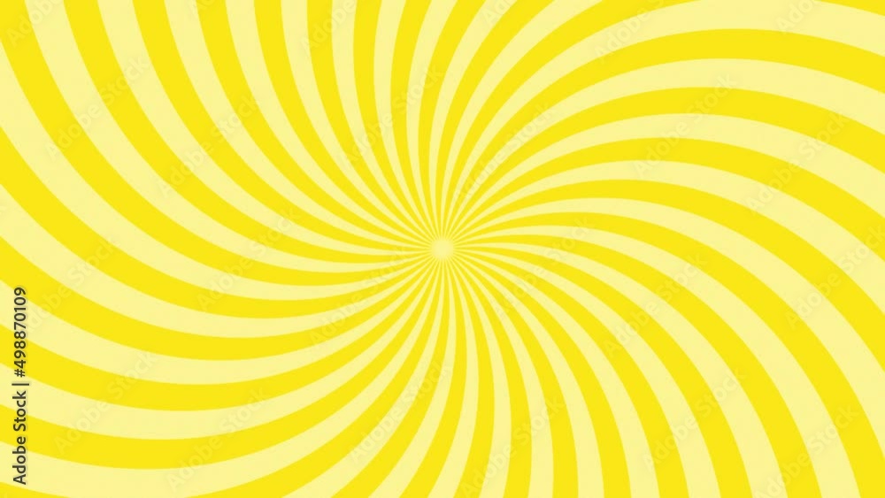 Curve yellow radial lines spin around the center of a 4K background ...