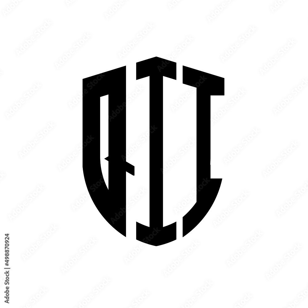 QII letter logo design. QII modern letter logo with black background ...
