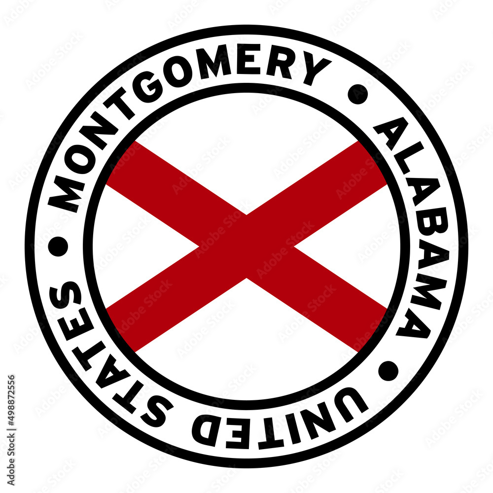 Round Montgomery Alabama United States Flag Clipart Stock Vector ...