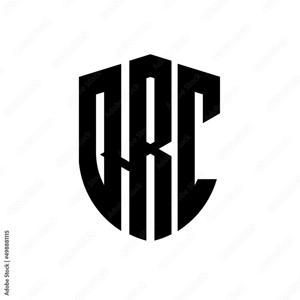 QRC letter logo design. QRC modern letter logo with black background ...
