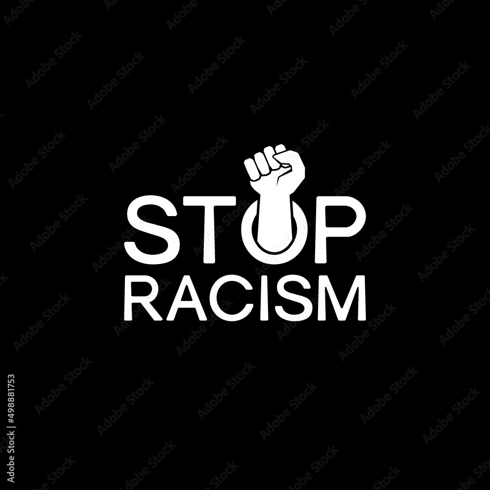 Stop, no to racism sign isolated on dark background Stock Vector ...