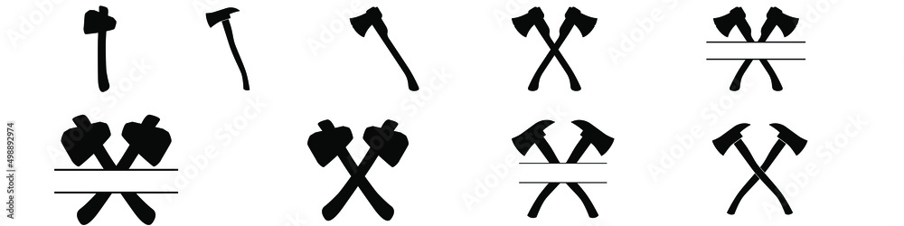 Axe icon vector set. forester illustration sign collection. chop wood ...