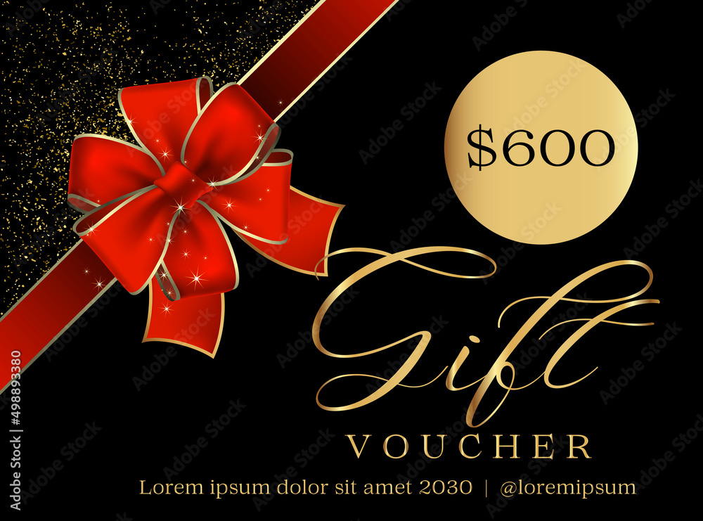 600 Dollar Gift Voucher Template. Gift Voucher Template Promotion Sale ...