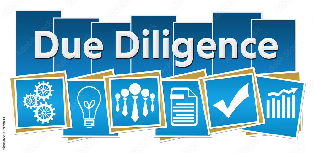 Due Diligence Business Symbols Blue Squares Stripes Illustration Stock ...