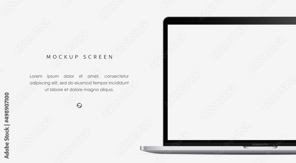 Realistic laptop screen mockup. Ready layout for your design. Vector ...