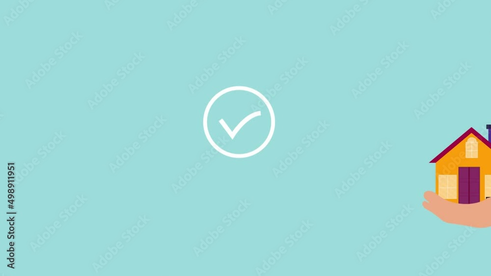 Home selling business concept with a bag of money and a house 4K ...