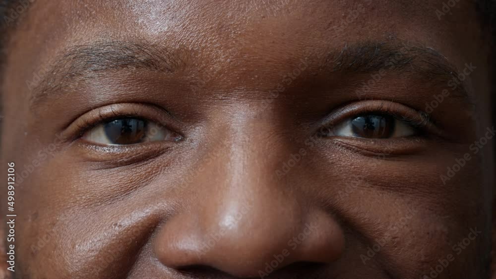 Macro shot montage of authentic multiethnic group of people blinking ...