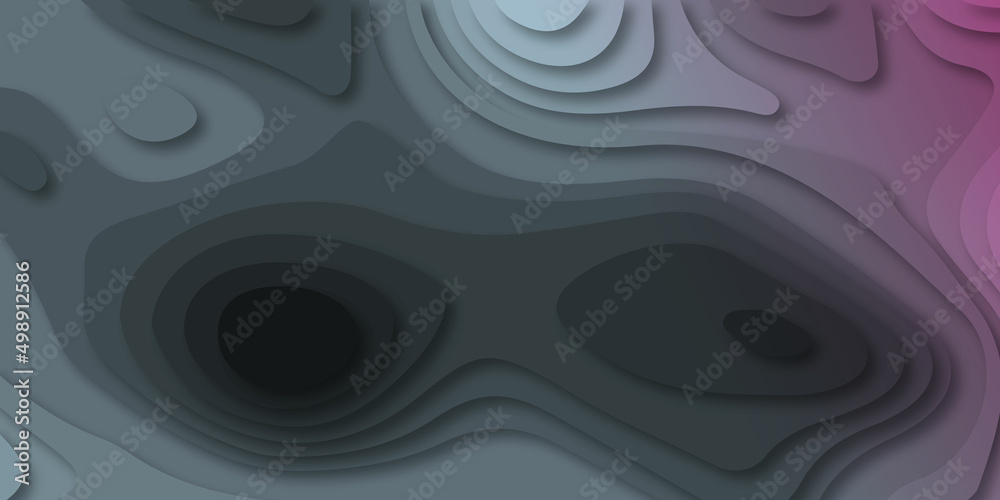 Luxury Papercut multi layers 3D dark gray color texture vector ...