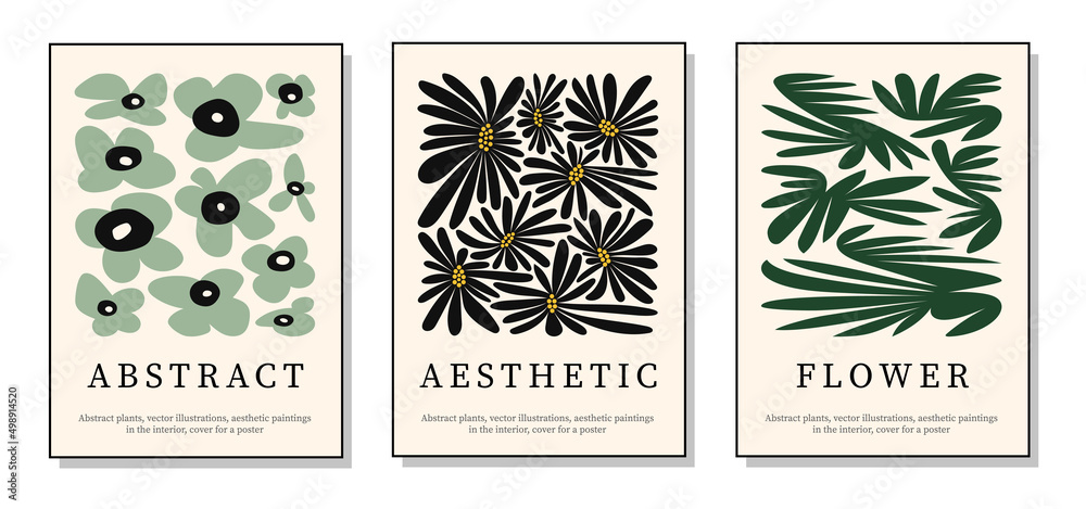 Poster for a flower show. Illustration with abstract flowers. Hand ...