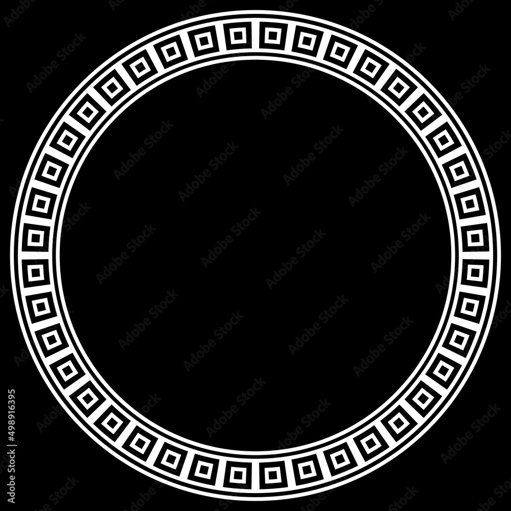 Abstract greek key pattern frame. Elegant modern circle maze motif on ...