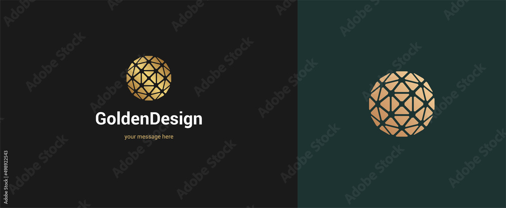 Vector abstract sphere logo emblem design elegant modern minimal style ...