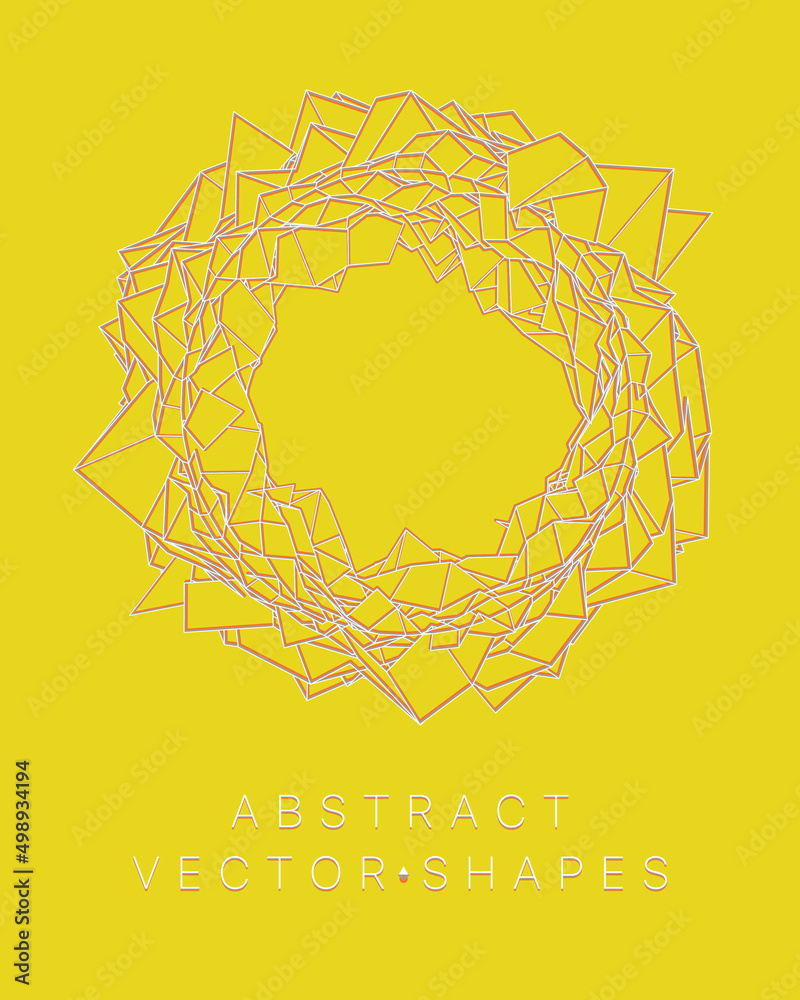 Geometric Shape For Design Wireframe Illustration Molecular Grid 3d Technology Style Vector