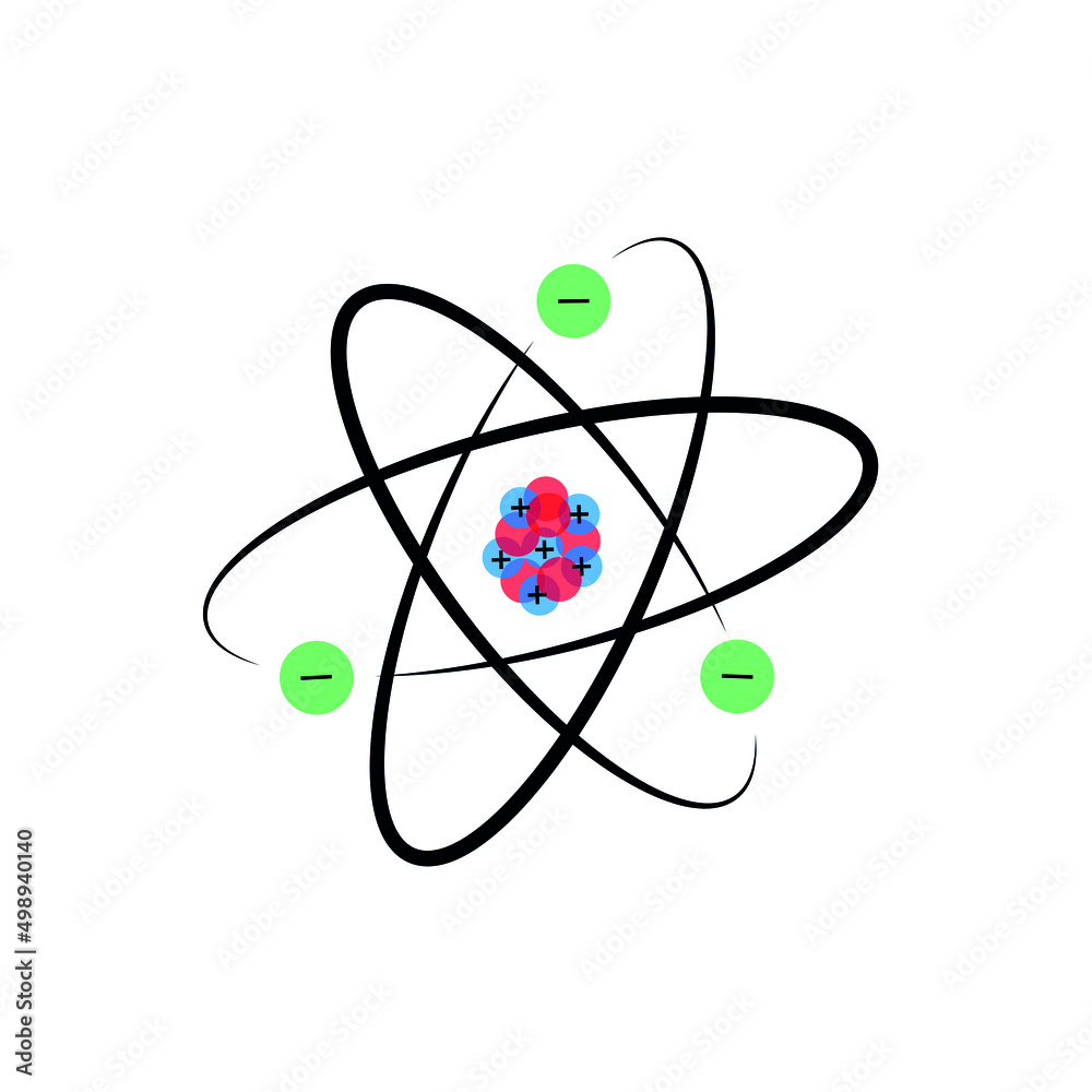 Vector Illustration Of An Atom Showing Protons Neutrons And Electrons