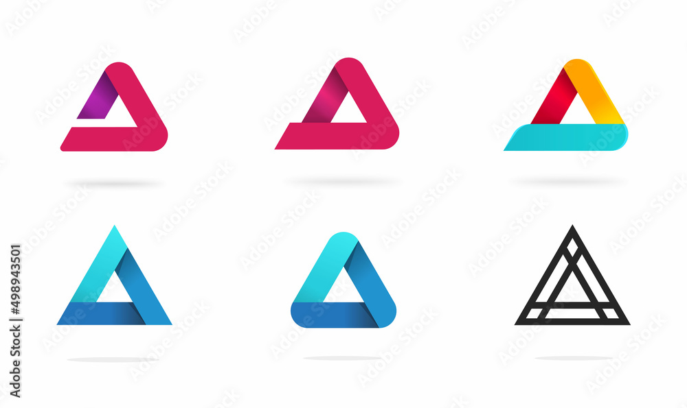 Triangle logo brand icon vector or prism trinity pyramid geometric ...
