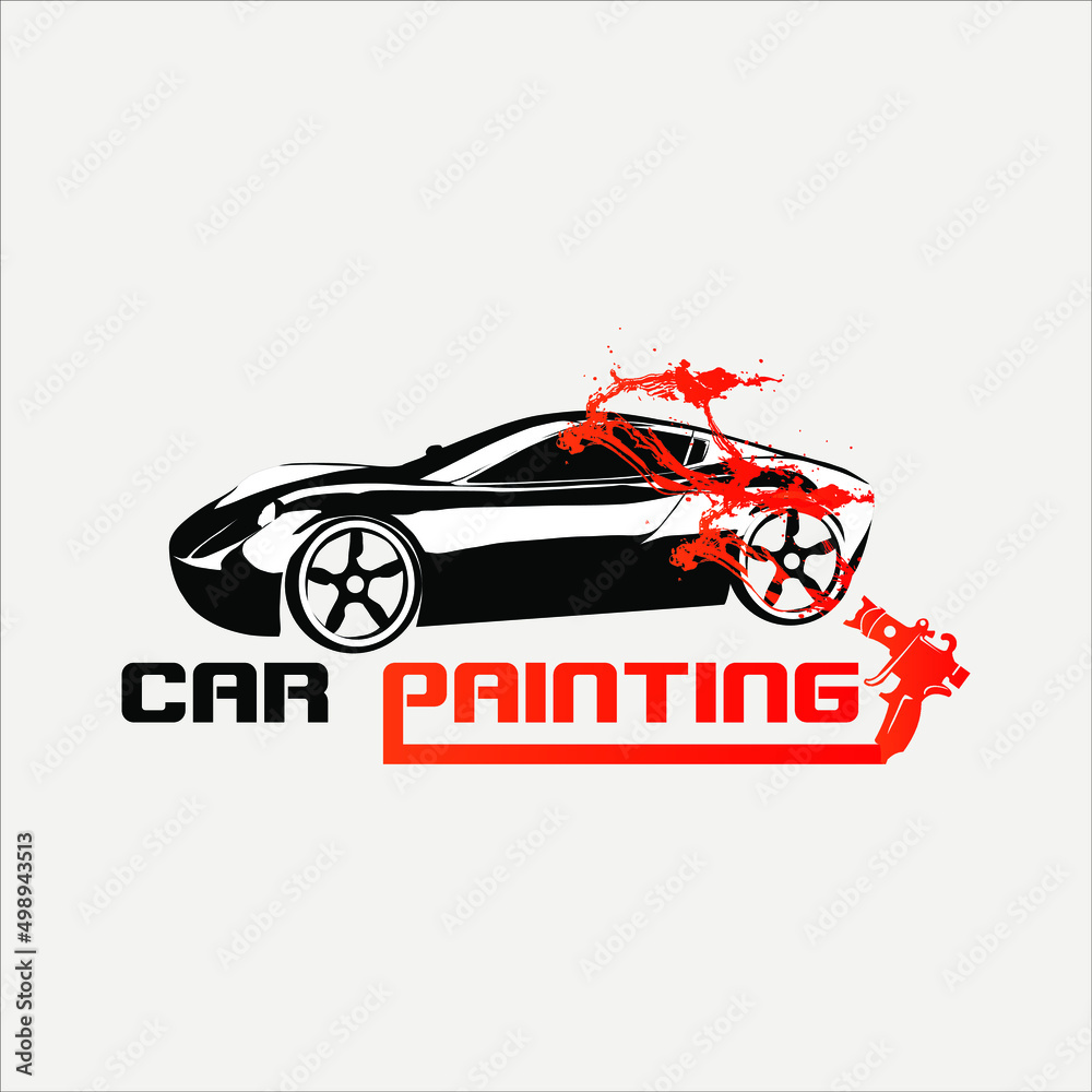 Auto paint logo design with sport car vector template Stock Vector ...