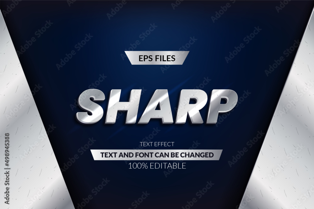 metal shiny steel sharp editable text effect. eps vector file. elegant ...