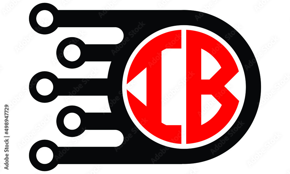 IB circle speed logo design vector template | monogram logo | abstract ...