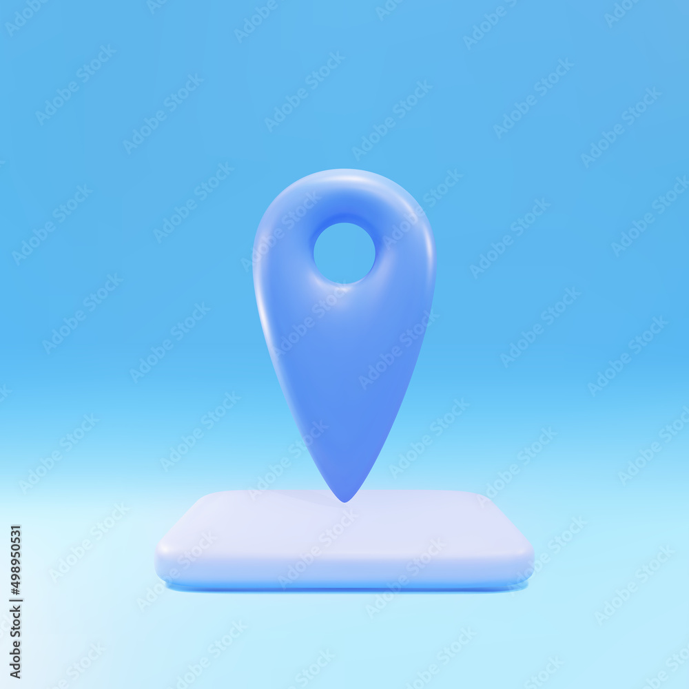 3d Checkmark icon. Approvement concept. Geolocation map mark, point ...