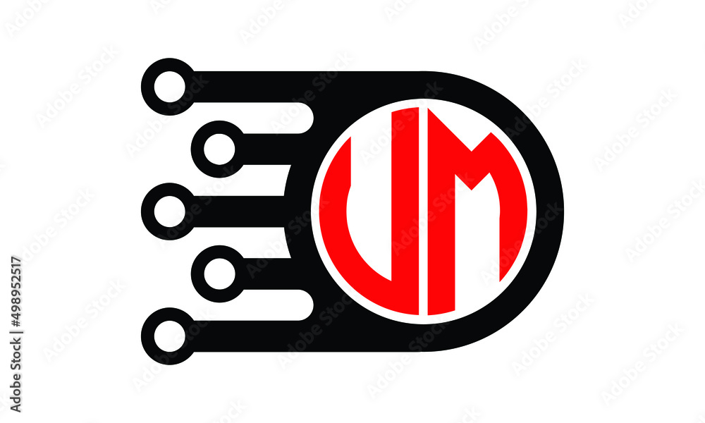 UM circle speed logo design vector template | monogram logo | abstract ...