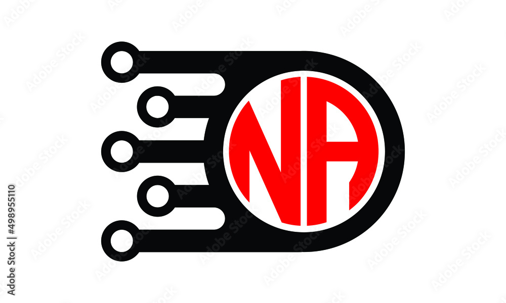 NA circle speed logo design vector template | monogram logo | abstract ...