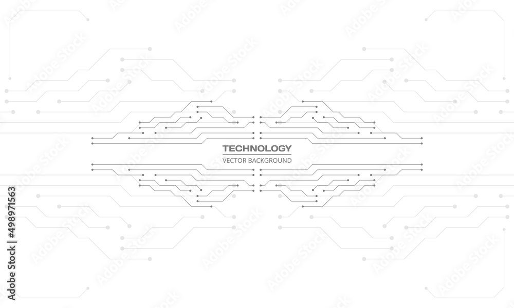 Abstract circuit board digital technology futuristic white concept background. Electronic hi ...