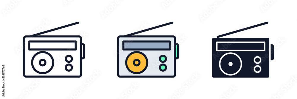 radio icon symbol template for graphic and web design collection logo ...