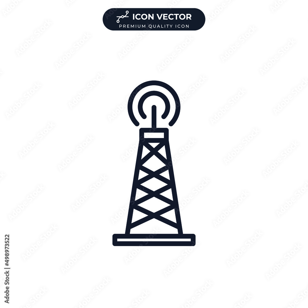 broadcast tower icon symbol template for graphic and web design ...