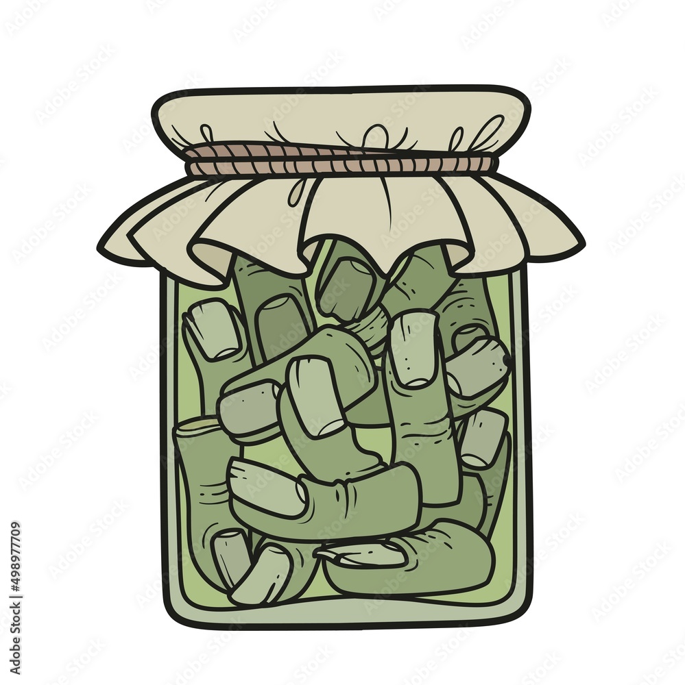 Alchemical ingredient severed fingers preserved in an embalming liquid ...