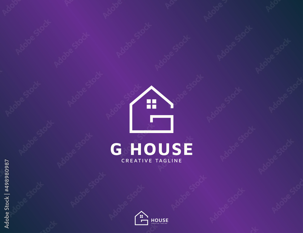 Simple letter G house logo design Stock Vector | Adobe Stock