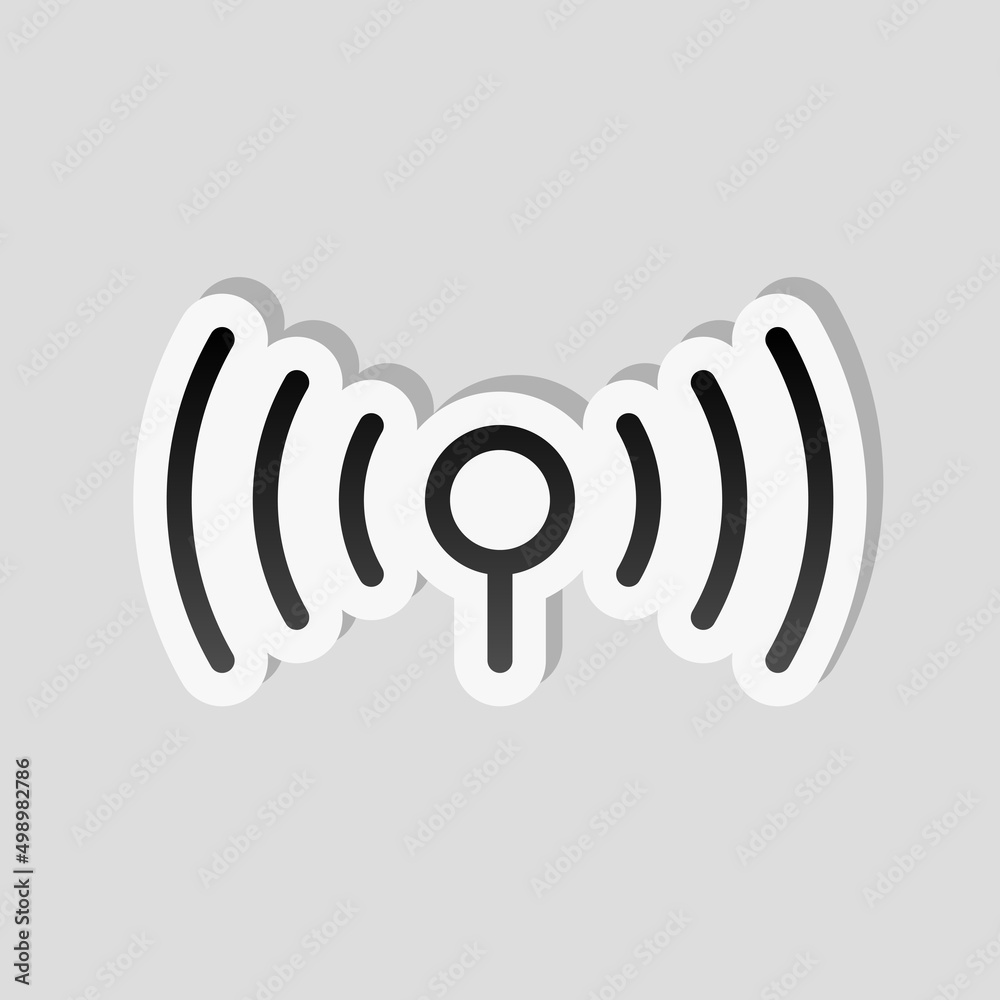 Live stream, broadcasting, online video. Linear sticker, white border ...