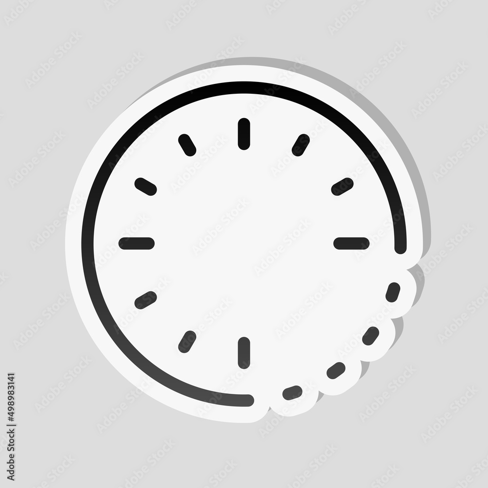 Timer in circle, simple clock or watch, time icon. Linear sticker ...