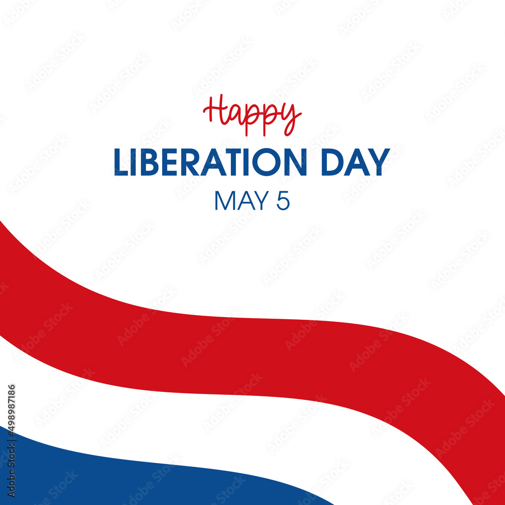 Happy Liberation Day in the Netherlands vector. Abstract waving flag of ...