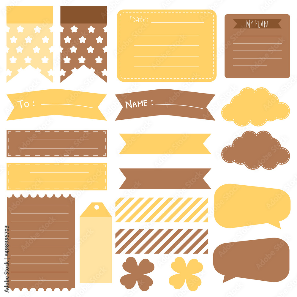 Cute paper notes. Stationary set. Scrapbook notes and cards.Printable ...