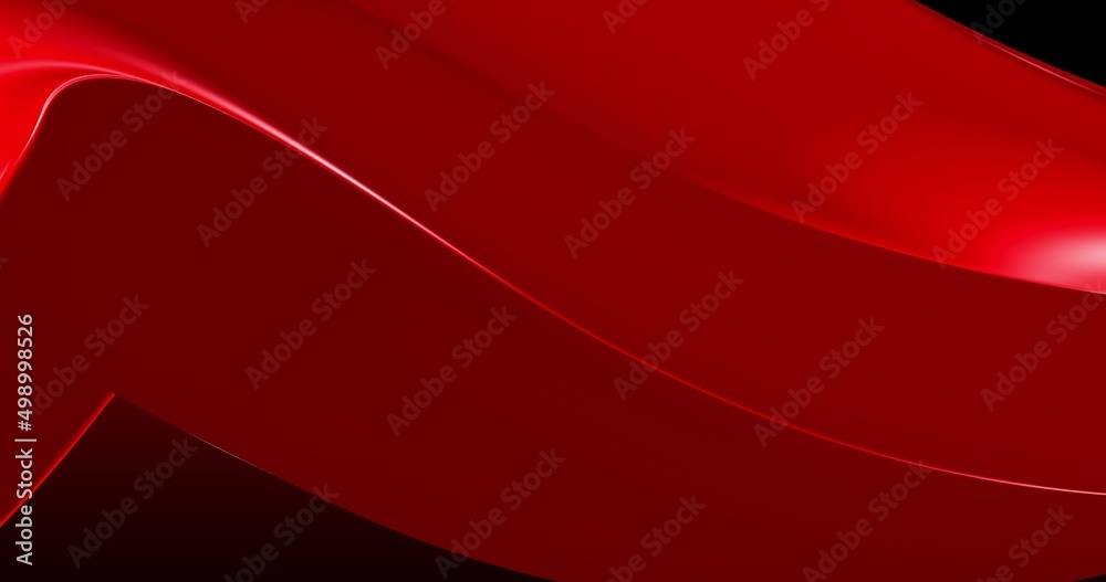 Abstract red background with dynamic red 3d lines. 3D animation of ...