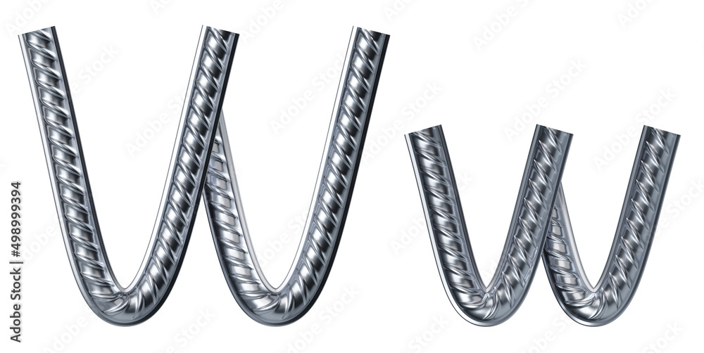 Poster Letter w. font from construction rebar. 3D render – Muurposter ...