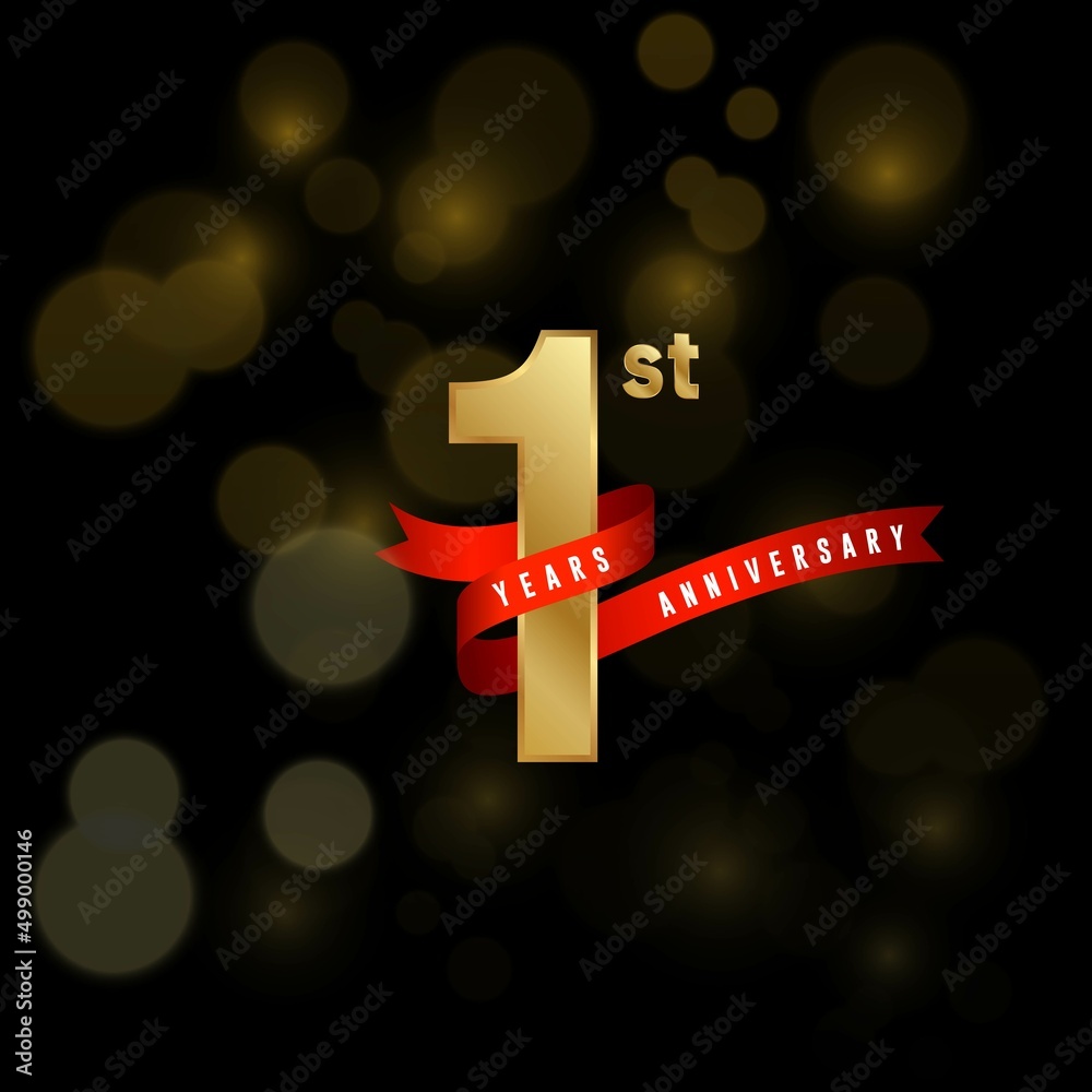 1st Anniversary logotype. Anniversary celebration template design for ...