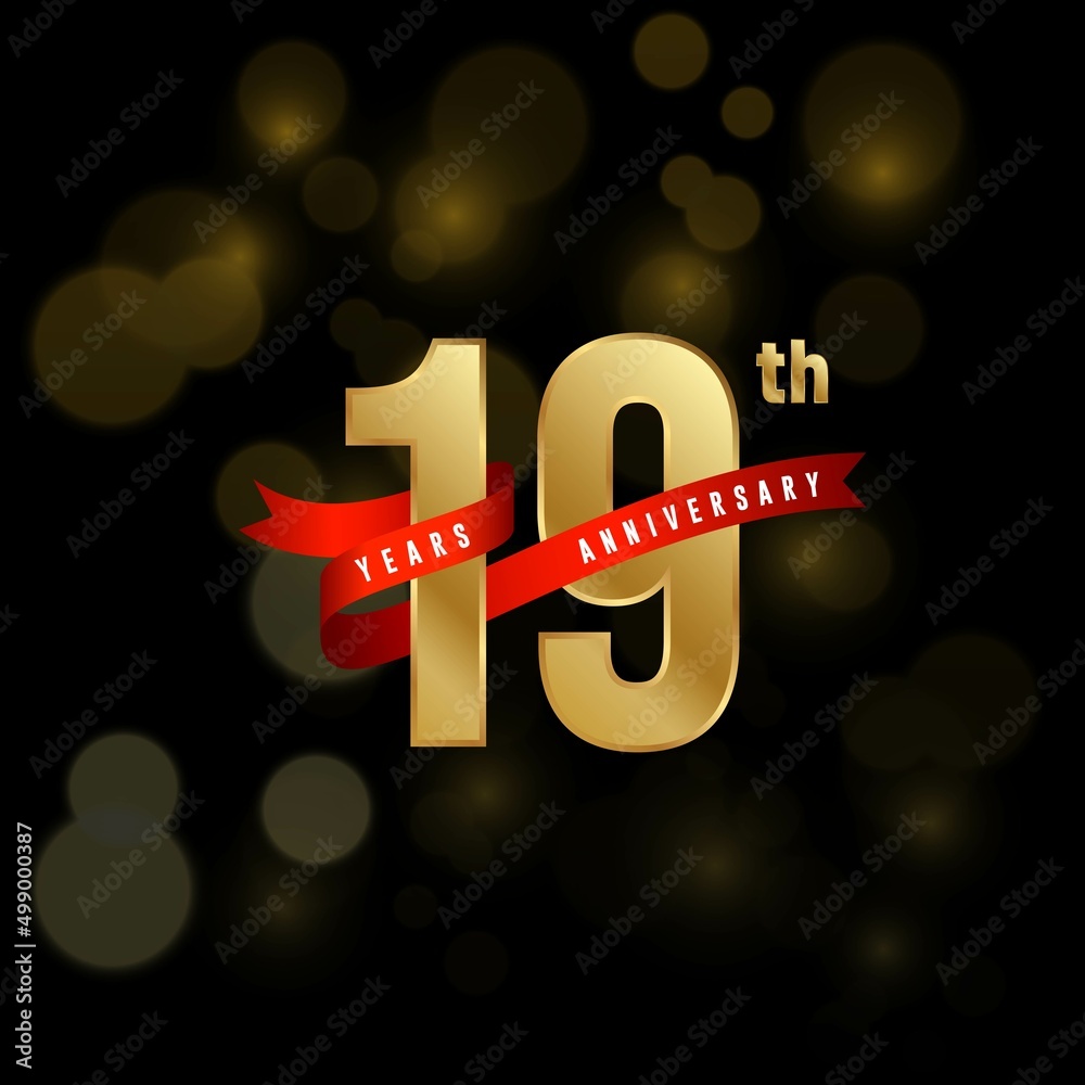 19th Anniversary logotype. Anniversary celebration template design for ...