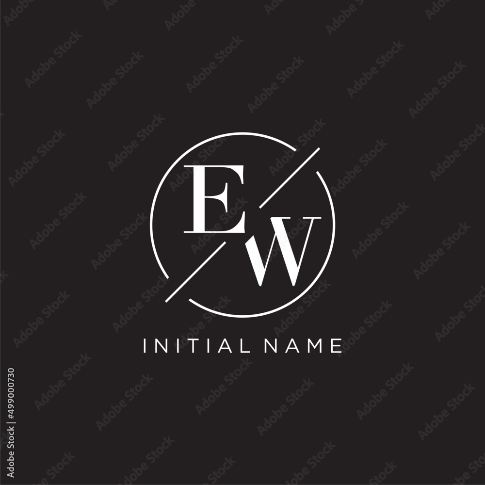 Letter EW logo with simple circle line. Creative look monogram logo ...