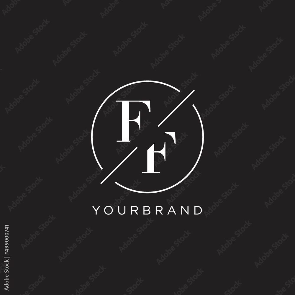 Letter FF logo with simple circle line. Creative look monogram logo ...