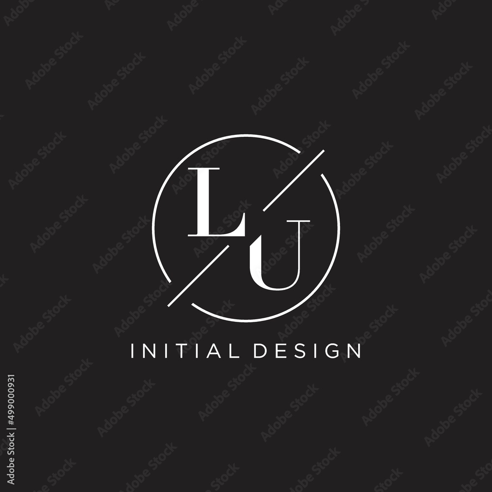 Letter LU logo with simple circle line. Creative look monogram logo ...