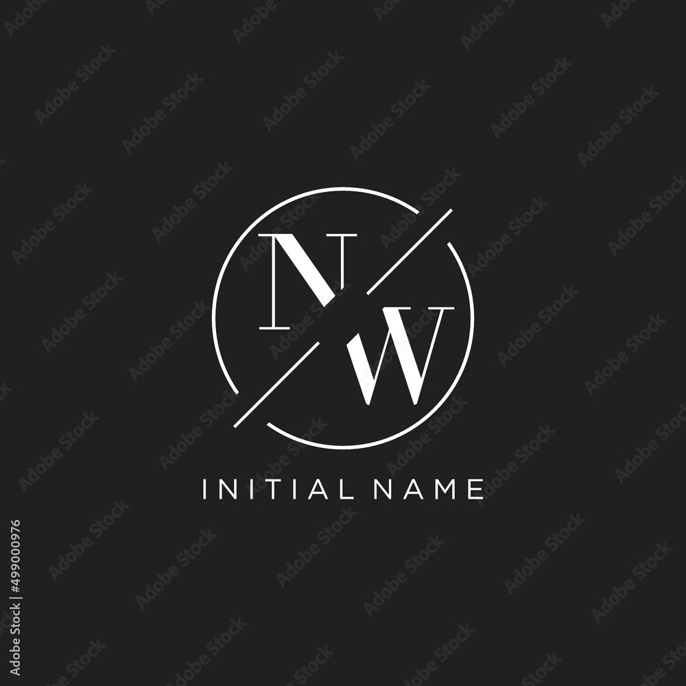 Letter NW logo with simple circle line. Creative look monogram logo ... Letter NW logo with simple circle line. Creative look monogram logo ...